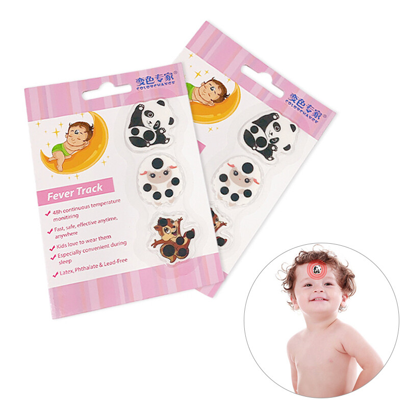 6PCS/Pack FDA Cartoon Thermometer Temperature Sticker Baby Forehead ...