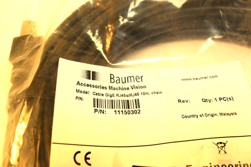 Baumer 11150302 - Cable GigE Rj145s/RJ45,10m, chain Sealed Bag USA ...
