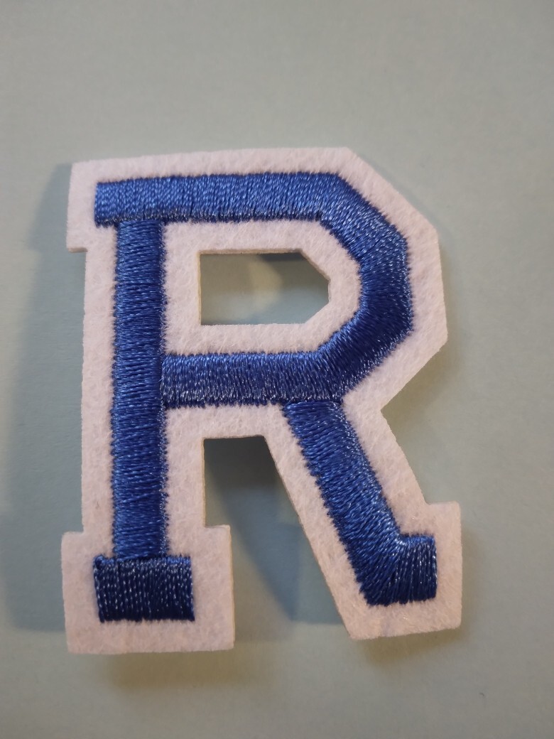 Letter R in Blue on White Iron On applique 269604 | eBay