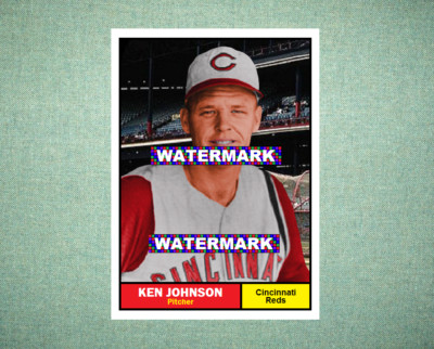 Ken Johnson Cincinnati Reds 1961 Style Custom Baseball Art Card | eBay