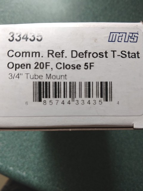 Mars 33435 Commercial Refrigerant Defrost T-stat Open 20f Close 5f for ...