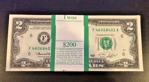 1 Bill 1976 Two Dollar ($2) Bill Uncirculated random serial number #2 ...