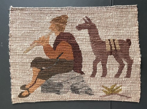 Art Rug Textile Llama Wall Hanging Rug Hand Woven Wool? 25”x18.5” | eBay