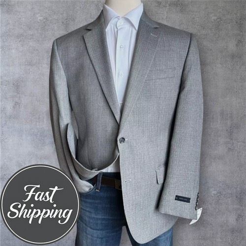 $250 ANDREW FEZZA Mens Blazer 43R Gray Sport Coat Two Button Suit ...