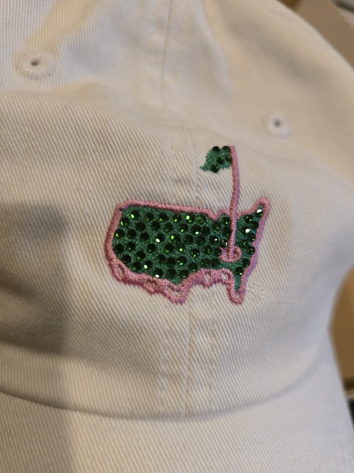 American Needle Berckmans Place Augusta National White Hat Pink Outline ...