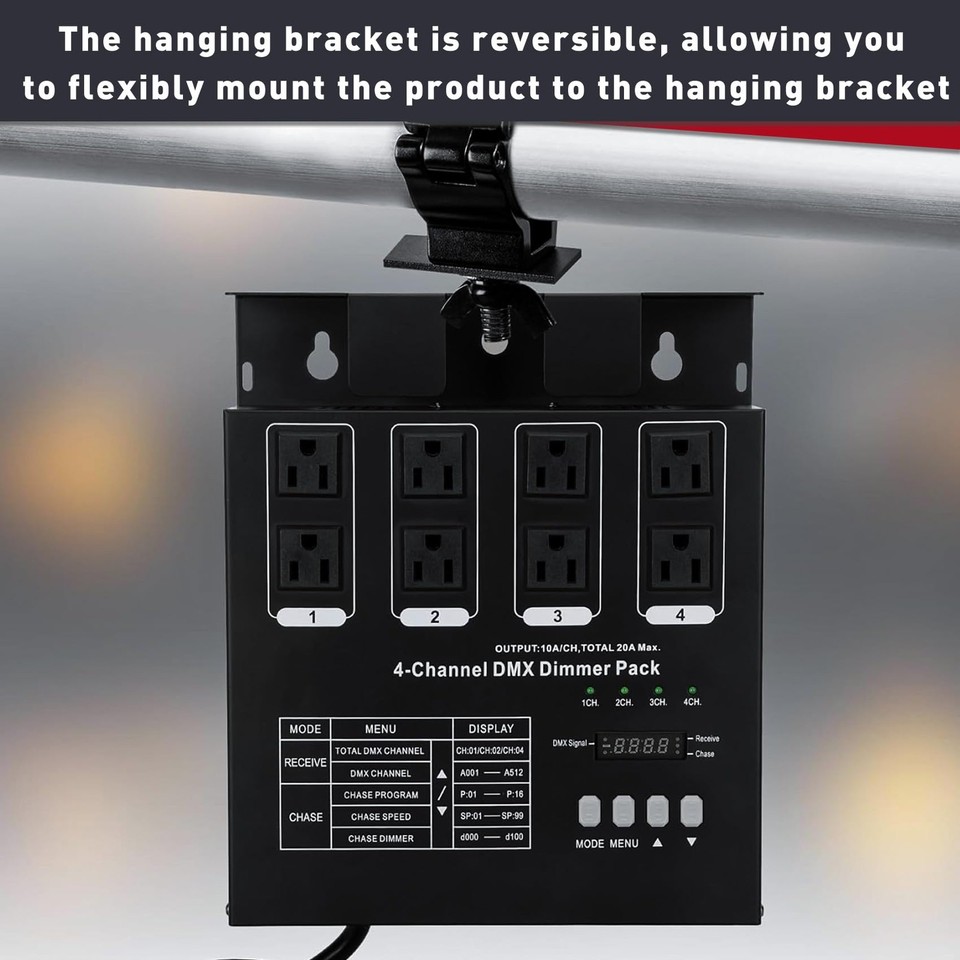 Dmx Dimmer Pack,4 Channel Dmx512 Dimmer Pack Suitable for Stage ...