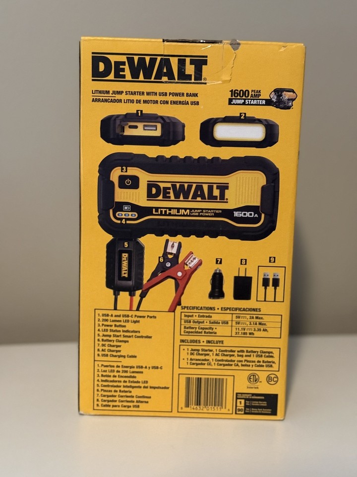 DEWALT DXAELJ16 LITHIUM JUMP STARTER-USB POWER BANK Dewalt 1600AMP | eBay