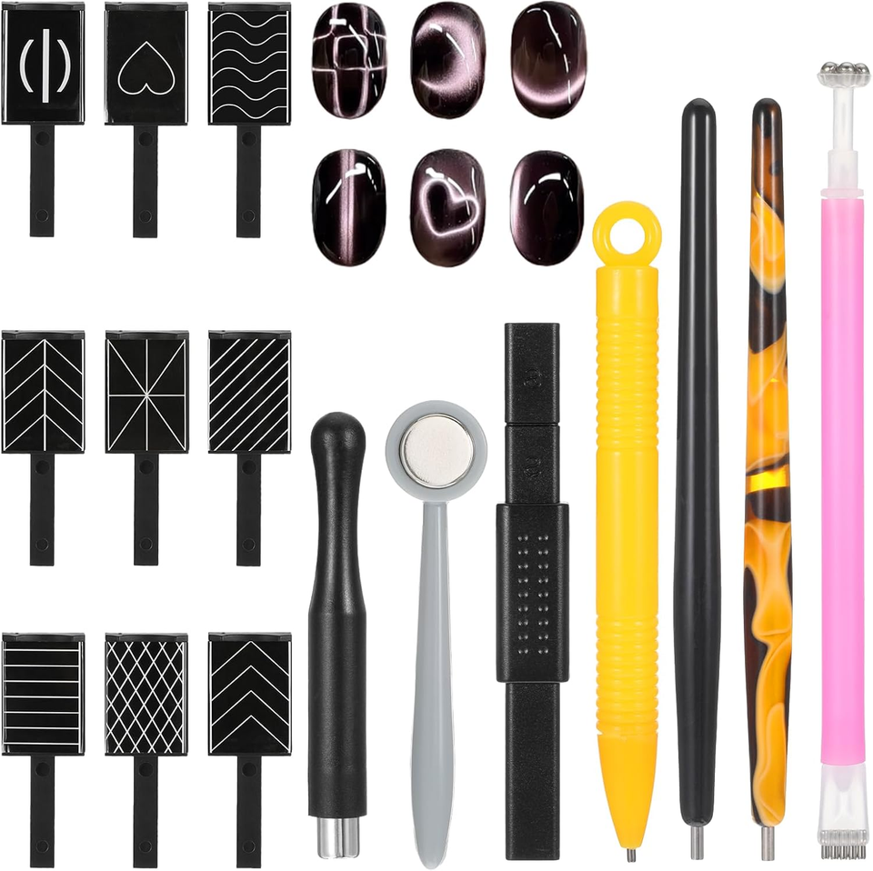 15 PCS Nail Magnet Set, Cat Eye Magnet for Nails Cat Eye Gel Nail ...