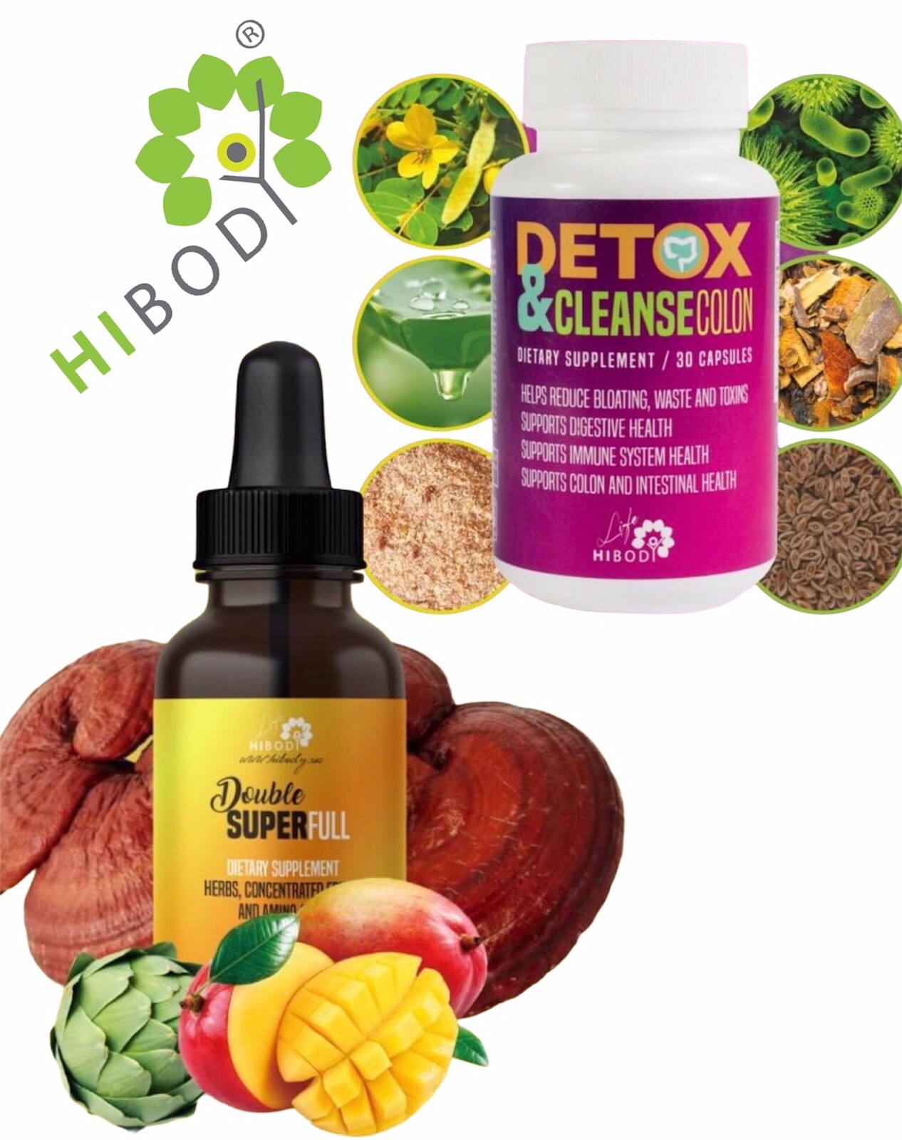 HIBODY REDUCING DUO - DOUBLE SUPERFULL 2oz & DETOX CLEANSE COLON. | eBay