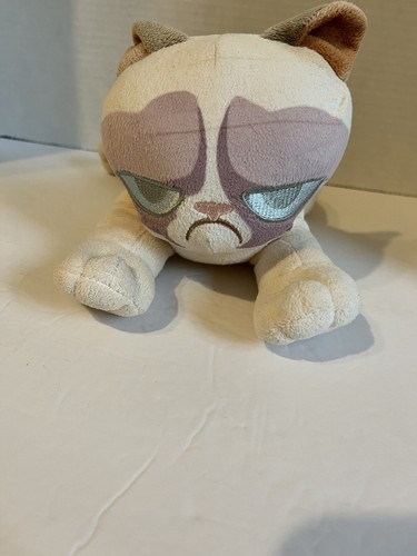 Grumpy Cat 10” Plush Toy Factory Lying Down Stuffed Animal Embroidered ...