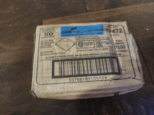 50 PACK Eaton Crouse-Hinds TP472 4" Square Flat Blank For Outlet Box ...