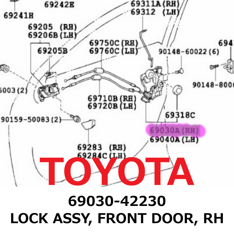 【NEW】Toyota Genuine 06-22 4Runner Camry Highlander RAV4 LOCK ASSY ...