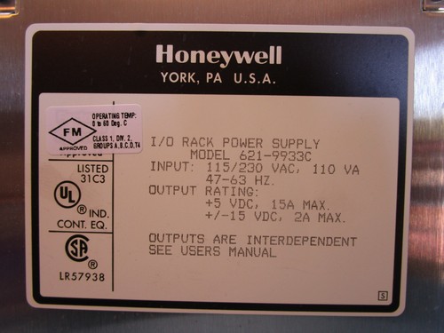 Honeywell 621-9933C Power Supply Module PLC 6219933C 621-9933 C PS I/O ...