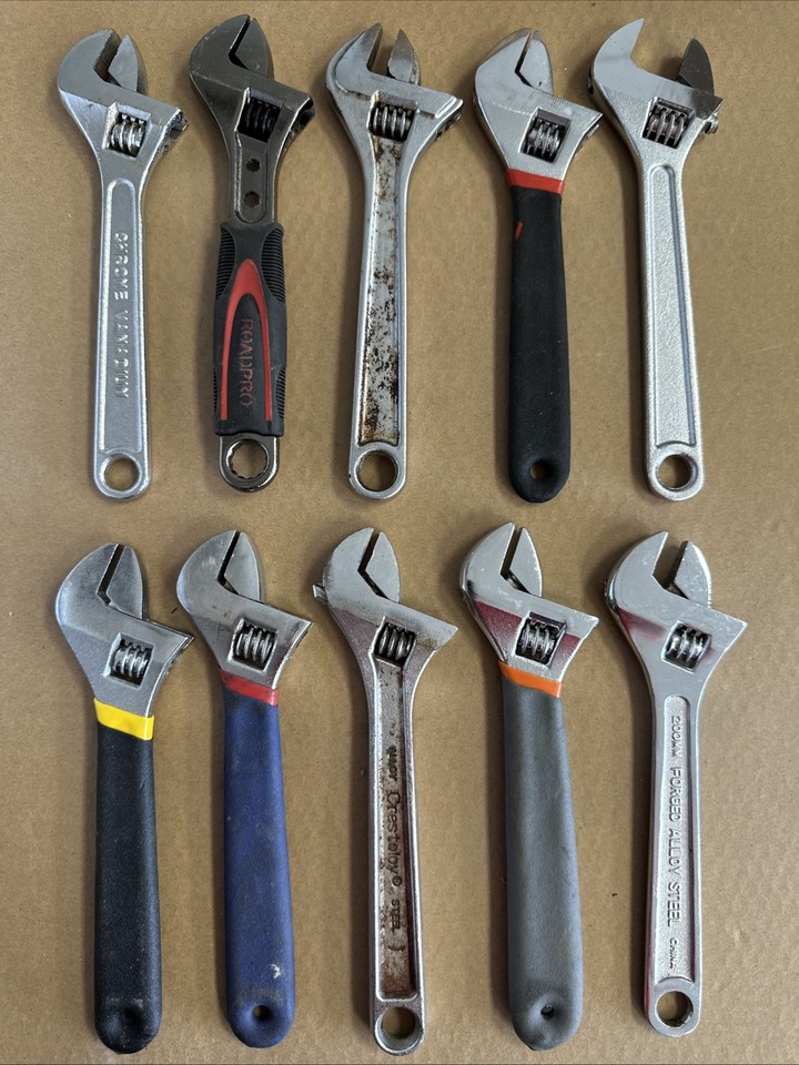 Lot Of 10 Adjustable Wrenches Gearwrench Pittsburgh More Chrome ...