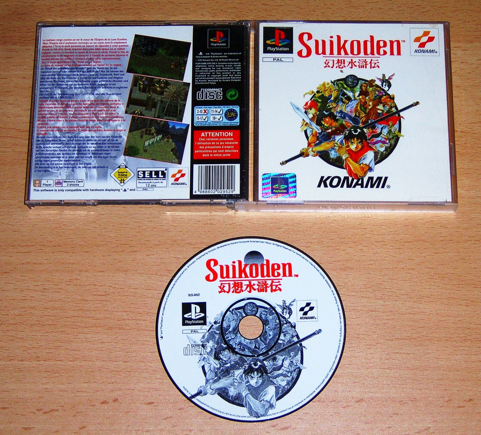 Suikoden PS1 Sony PlayStation 1 Konami PAL Multi Super Zustand Kein ...