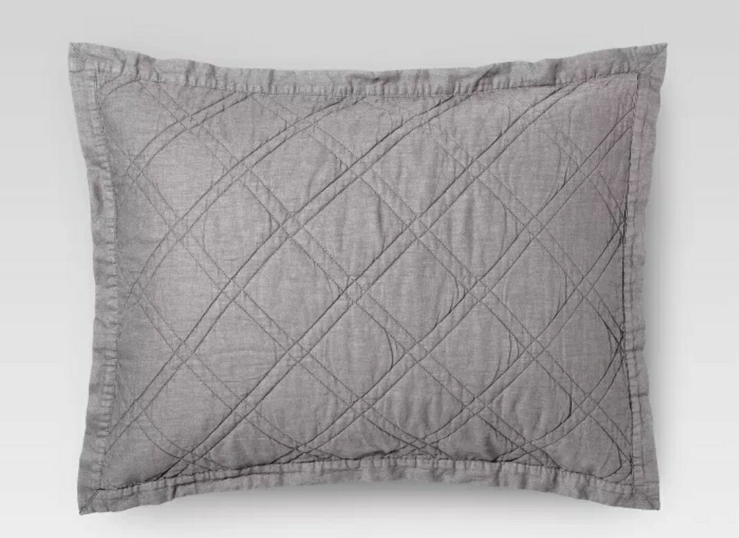 Gray Linen Blend Quilted Sham (Standard)- Threshold-Dark Gray | eBay