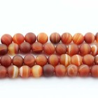 Red Stripe Agate Matte Round Beads 6mm 8mm 10mm 15.5" Strand | eBay