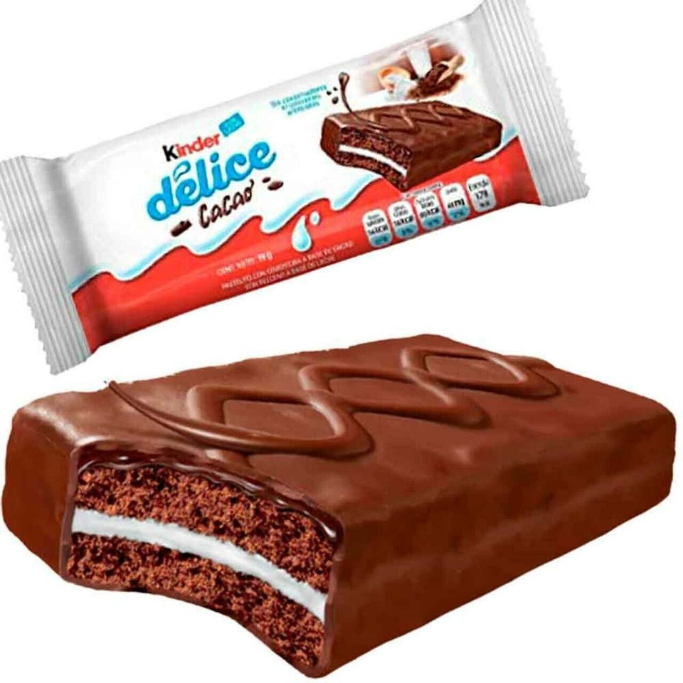 10 x KINDER DELICE Soft Chocolate Bars with Cocoa and Milk Filling 39g ...