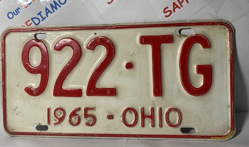 OHIO 1965 “TG” LICENSE PLATE. SOLD AS IS. RARE. USED. | eBay