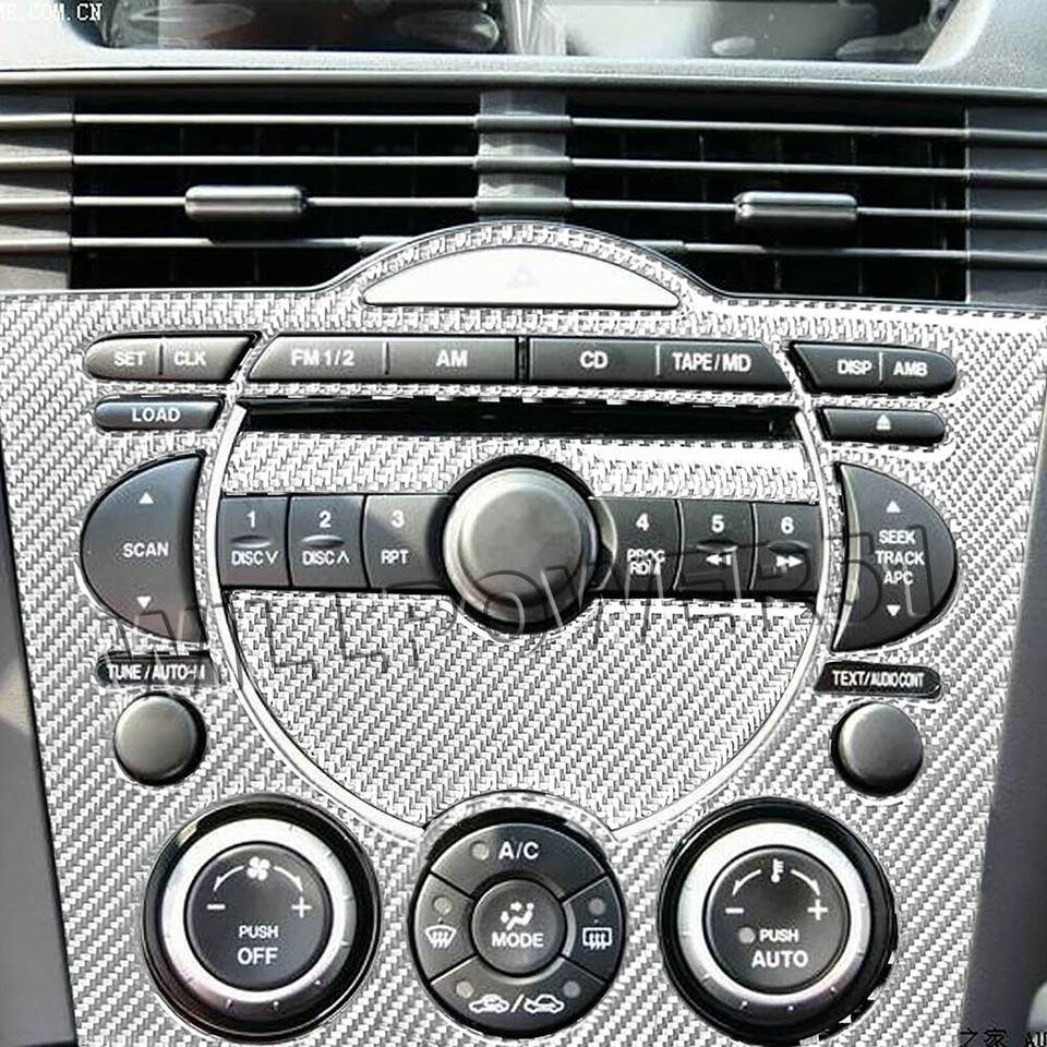 Real Carbon Silver Radio CD Climate Control Panel Frame Trim Fits 04-08 ...