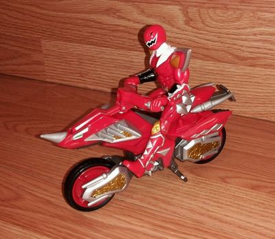 Power Rangers Dino Thunder Red Triassic Hovercraft Cycle & Action ...