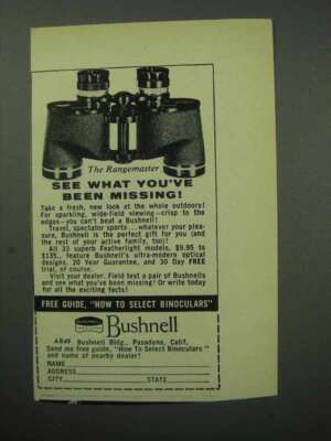 1957 Bushnell Rangemaster Binoculars Ad - Been Missing | eBay