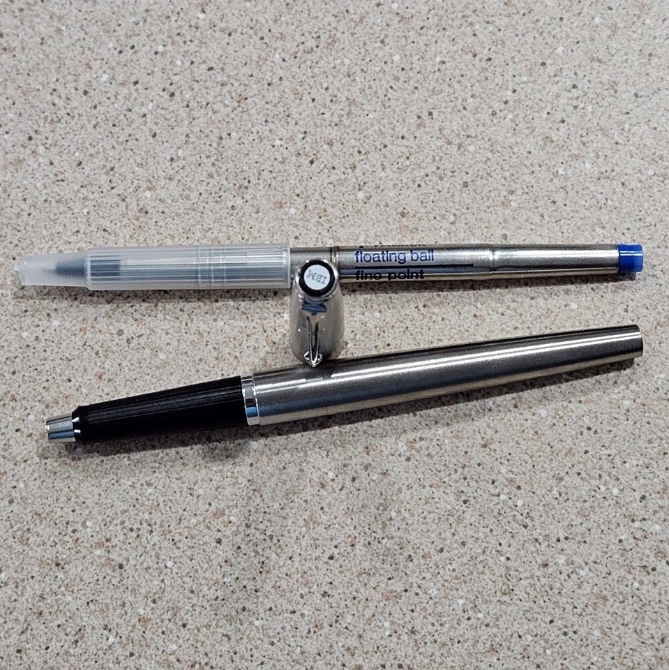 Parker Rollerball Pen with IBM Logo, Original Box & Blue Ink Cartridge ...