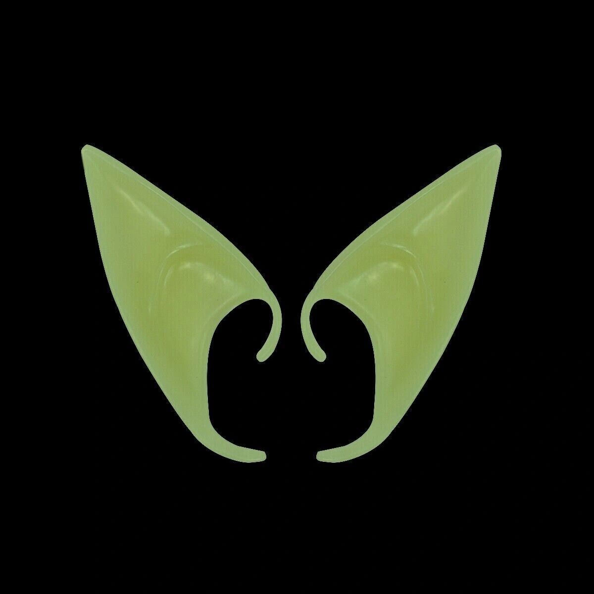 4-Pr Clip LATEX GLOW/FLESH VULCAN FAIRY ELF EARS Cosplay Costume Prop ...