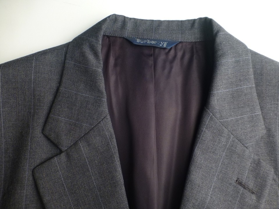 Burberry Suit 40R W35 Vintage Great Condition Gray Stripes | eBay