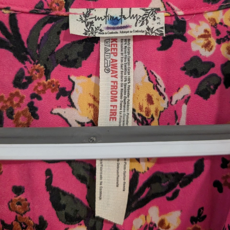 Intimately Free People Bodysuit Pink Elsa Wrap Plunging Floral Print Lace S | eBay