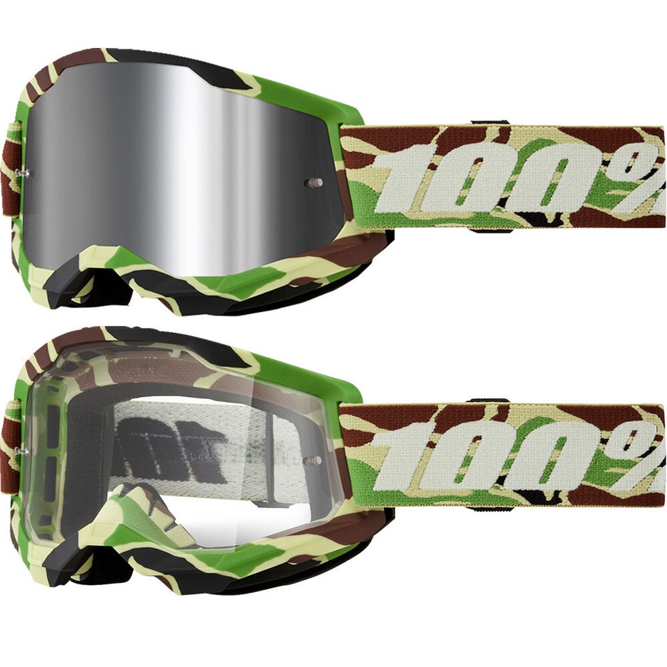 100% STRATA 2.0 Goggles Off-Road Motocross Goggles MTB Quad 100 Percent ...