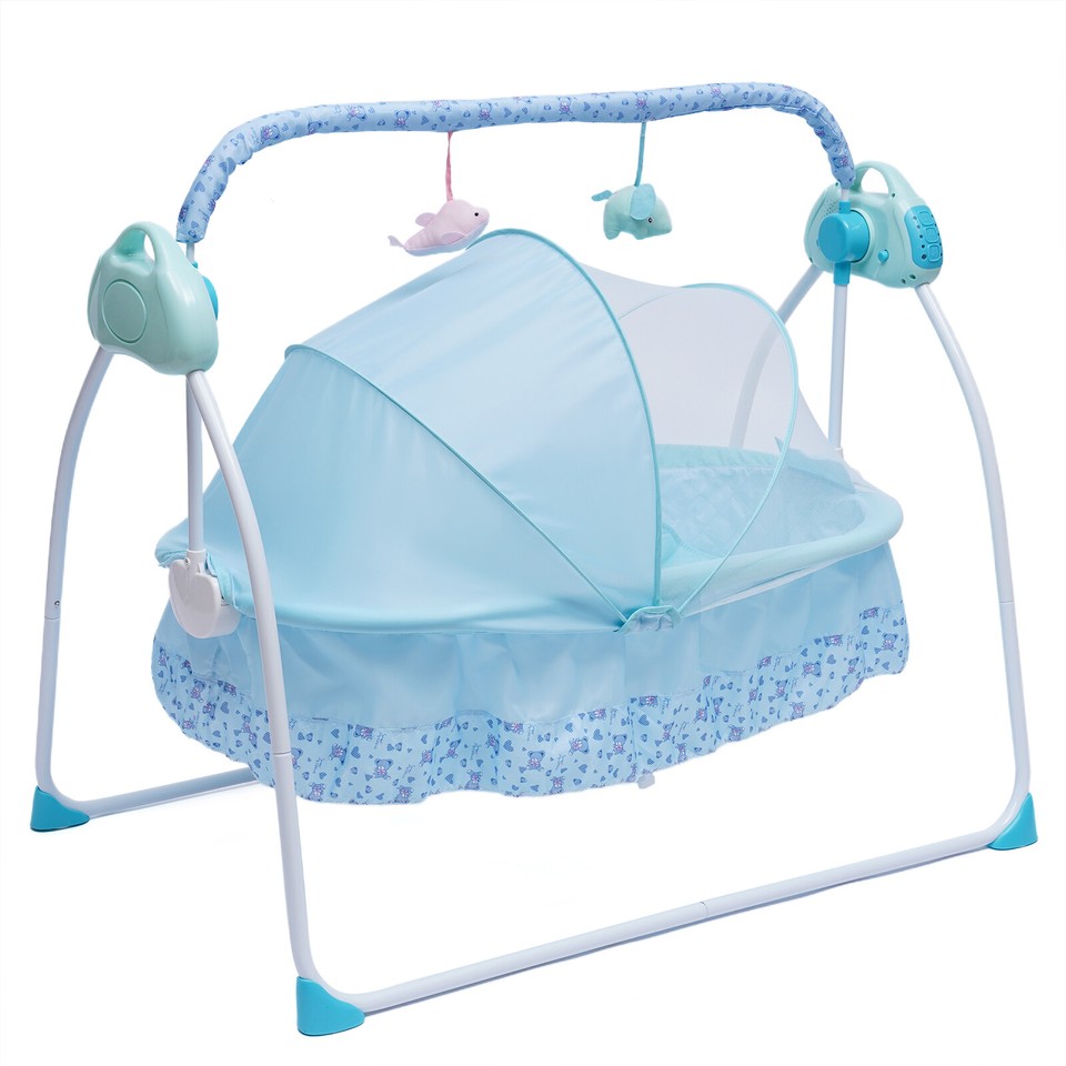 Power Baby Crib Cradle Intelligent Bluetooth Newborn Auto-Swing Bouncer ...