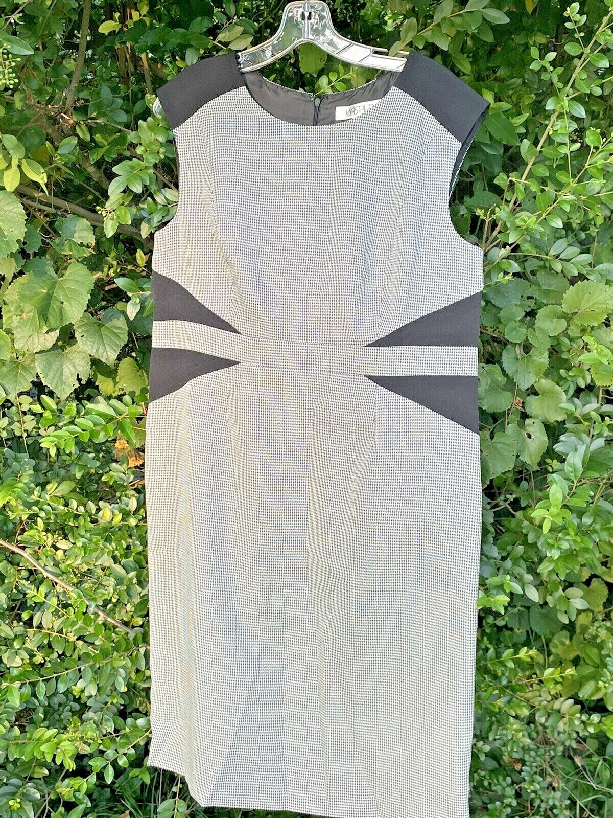 KASPER Naturally Slimming Design Gray & Black Dress NWOT Size 16P 16 P ...