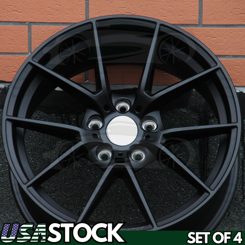NEW Wheels 5x120 19" 19 Inch Rims Set of 4 8.5J 9.5J Black US Staggered ...