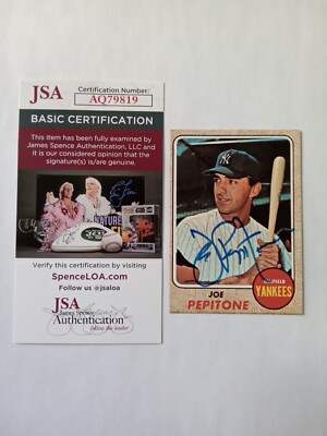 Joe Pepitone Topps #195 Autographed Signed Card NY Yankees JSA -1 # | eBay