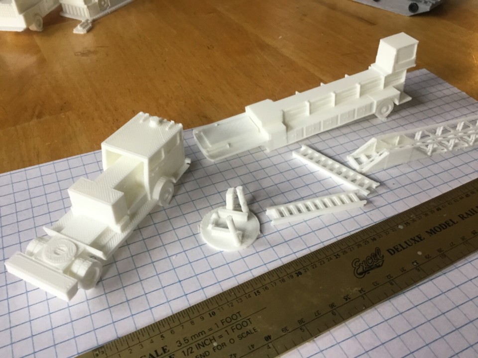 HO SCALE ALF PIONEER FIRE TRUCK ENGINE TILLER LADDER 3D PRINTED ...