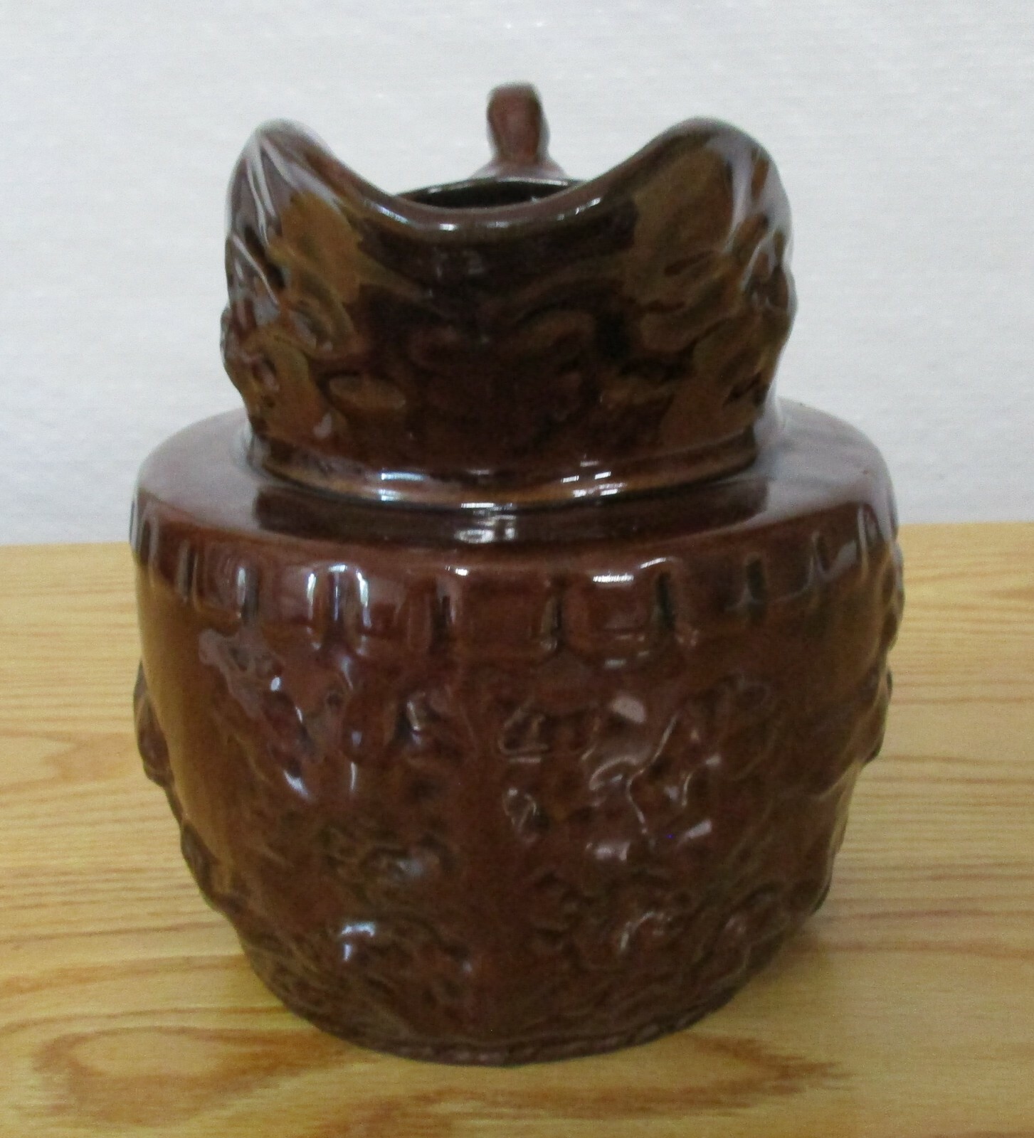 Vintage Rockingham Bennington Dog Hunt Scene Brown Glazed Pottery ...