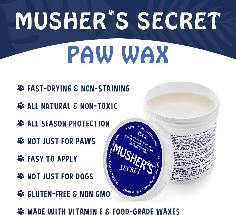 Musher's Secret Dog Paw Protection Wax Moisturizer Invisible Boot 16oz ...