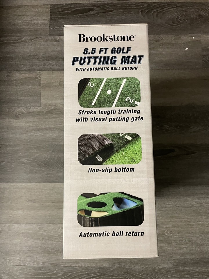 Brookstone 8.5 Feet Golf Putting Practice Mat Auto Ball Return Indoor ...