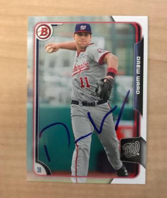 DREW WARD WASHINGTON NATIONALS SIGNED AUTOGRAPHED 2015 BOWMAN CARD # ...