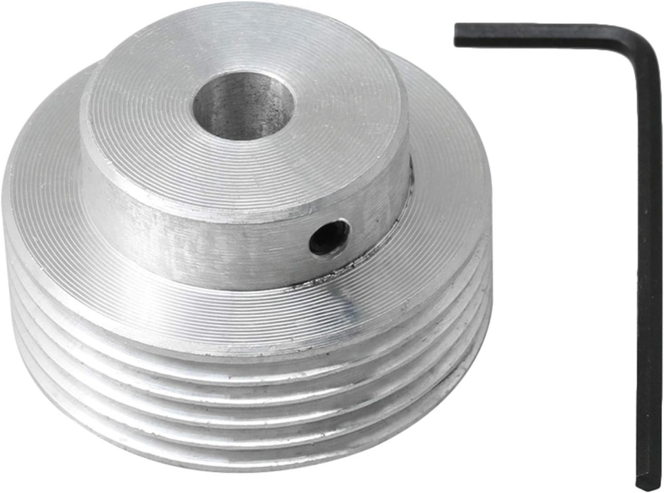 Aluminum Multi-Ribbed Belt Pulley V-Belt Pulley OD 40Mm Silver (Inner ...