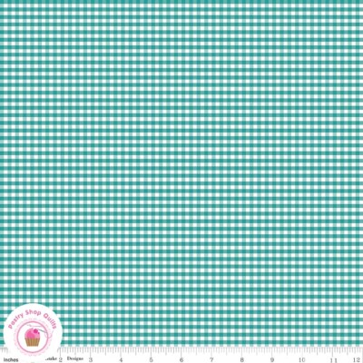 Riley Blake 1/8" Gingham Basics 440-26T Teal Blue Green Check Quilt Fabric | eBay