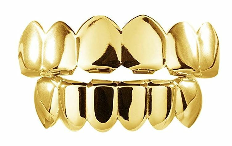 Real Metal 14K GP Post Malone Gold Teeth Studio Quality Grillz + Home ...