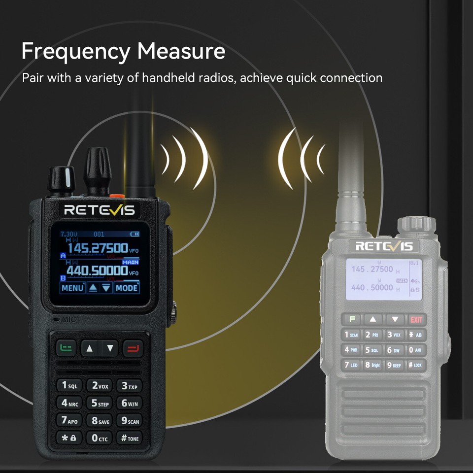 Retevis C1 Handheld Noise Reduction 5W Dual Band IP67 Waterproof Radio ...