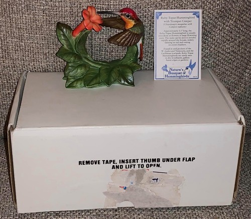 Ruby-Topaz Hummingbird Trumpet Creeper Ceramic Figurine by Bronson ...