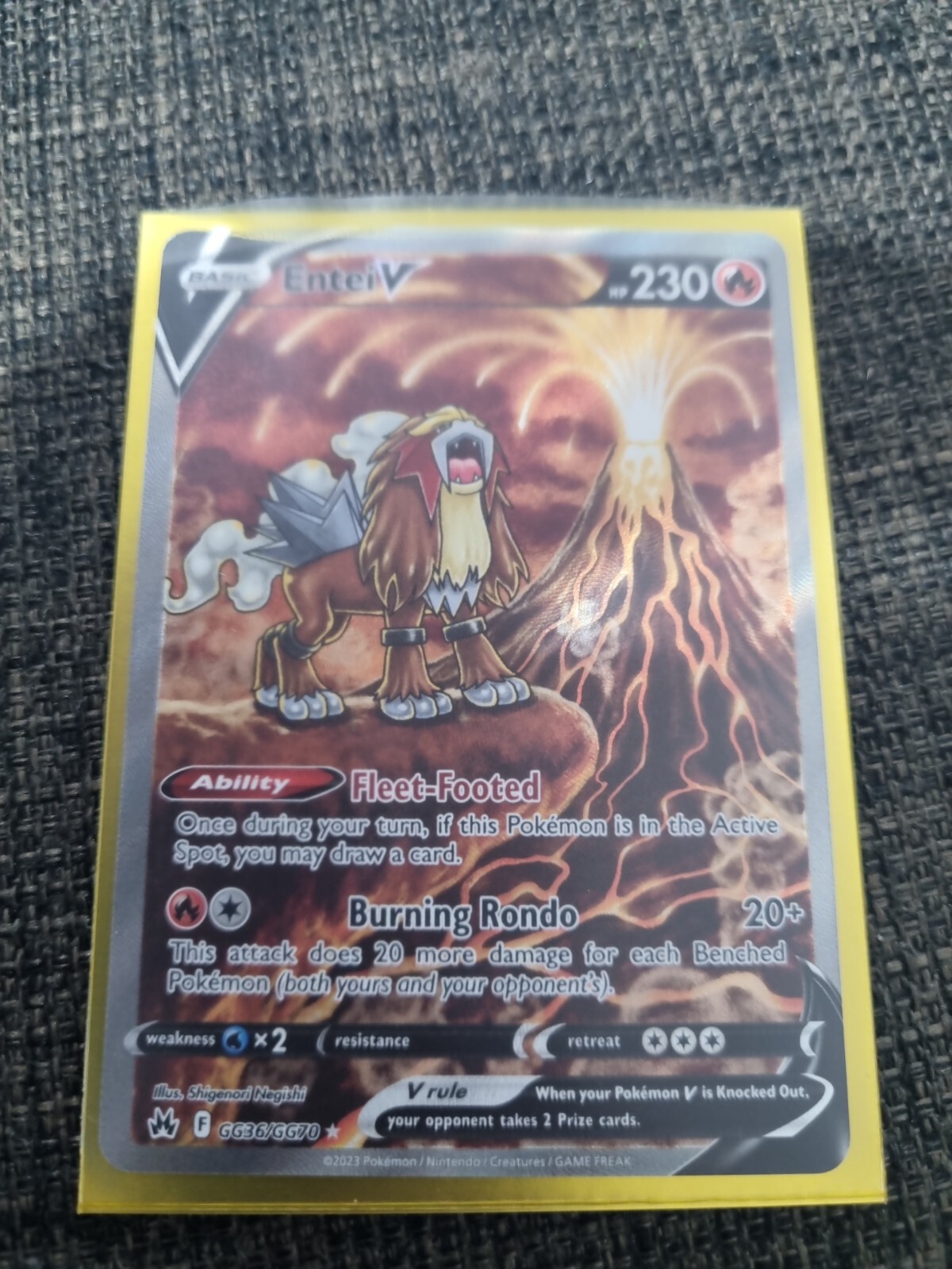 Pokémon TCG Entei V Crown Zenith: Galarian Gallery GG36/GG70 Holo Ultra ...