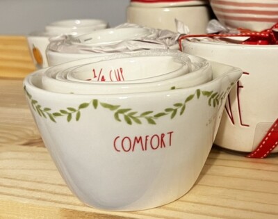 RAE DUNN Christmas Measuring Cups 4 pc. (Comfort, Merry, Cheer, Joy ...