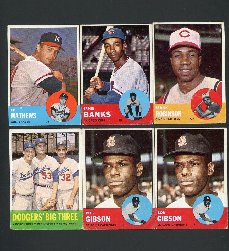 1961-62-63 TOPPS BASEBALL (337 CARDS) BANKS KOUFAX MARIS OLIVA RC ...