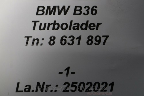 8631897 Turbocharger Turbo BMW Mini Cooper F55 F54 LCI F56 F57 B36A15A ...