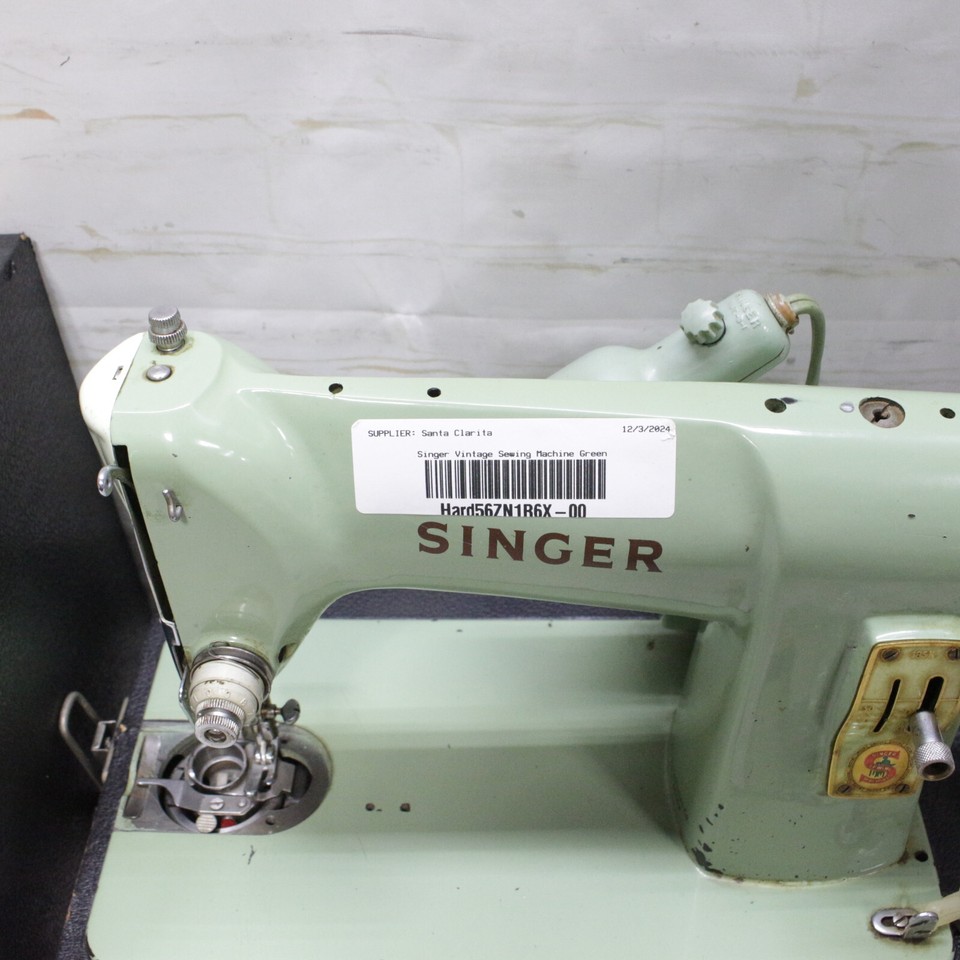 Vintage Singer Sewing Machine 185K Mint Green w/Case Working | eBay